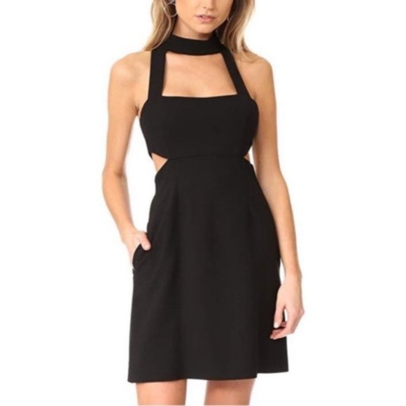 Neiman Marcus Dresses Jill Stuart 4 Caged Cutouts Mini Dress Black